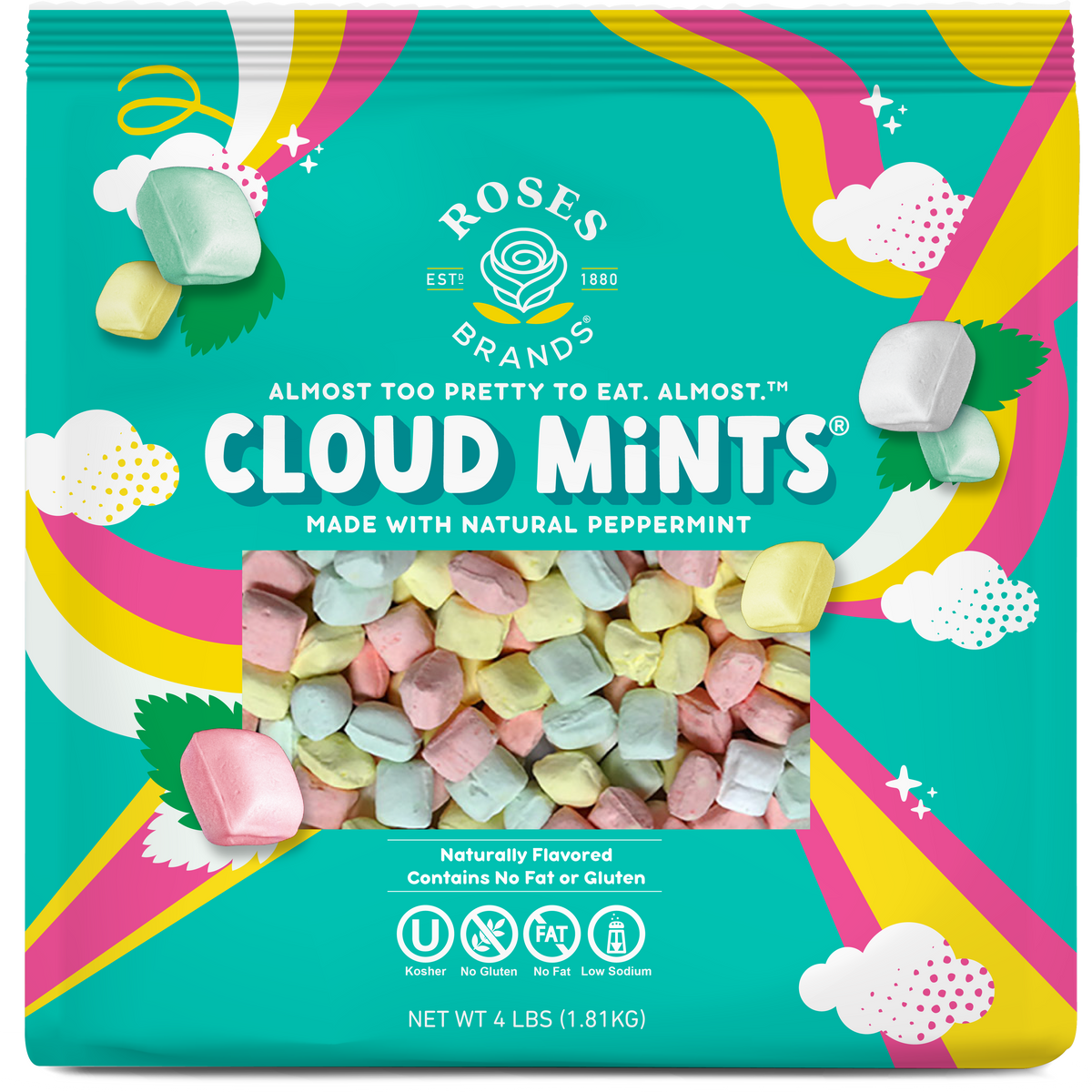 Roses Brands Cloud Mints Assorted 4lbs – Roses Brands Confectionary
